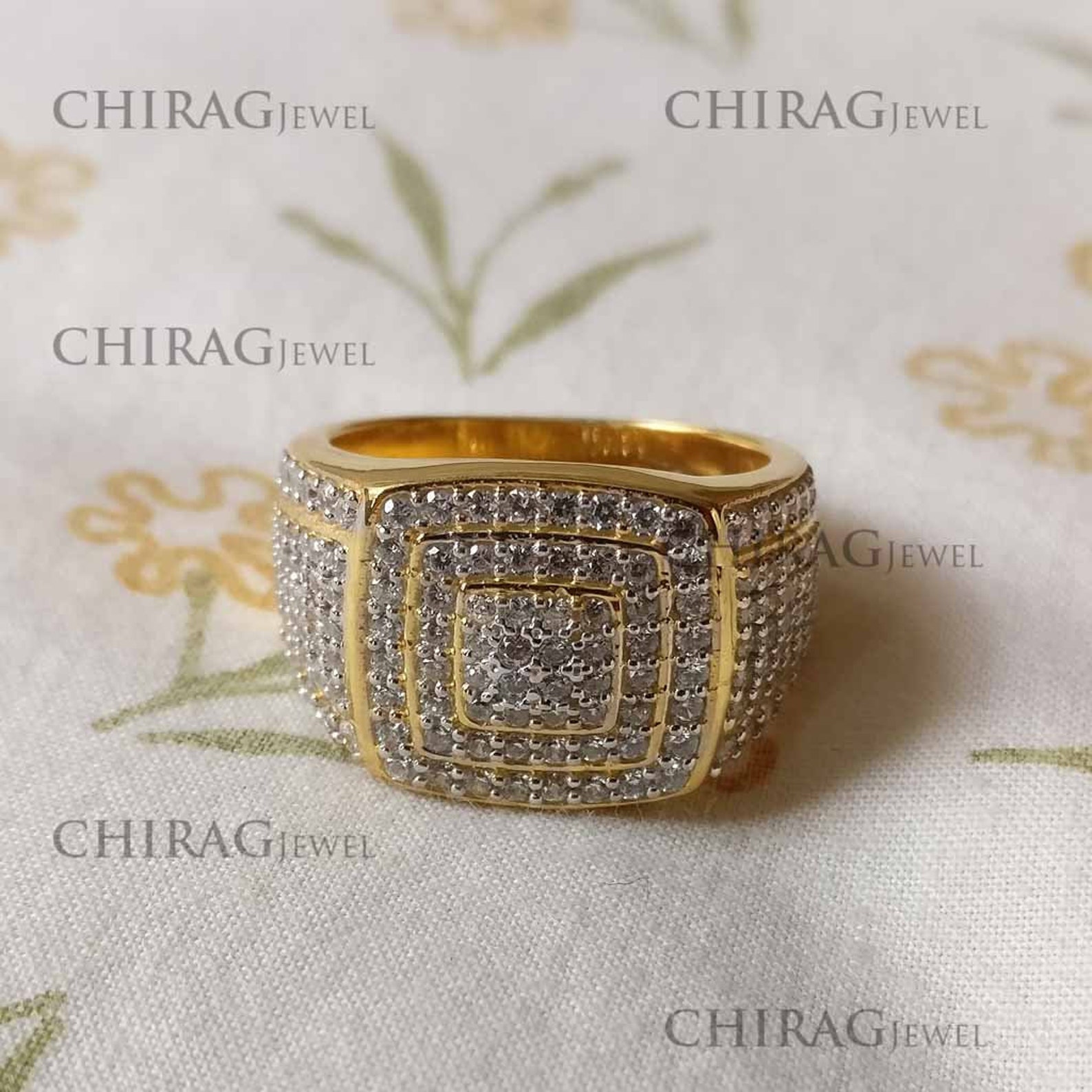 Mens pinky ring 2.50Ct Diamond Pinky Ring Mens 14k Yellow | Etsy