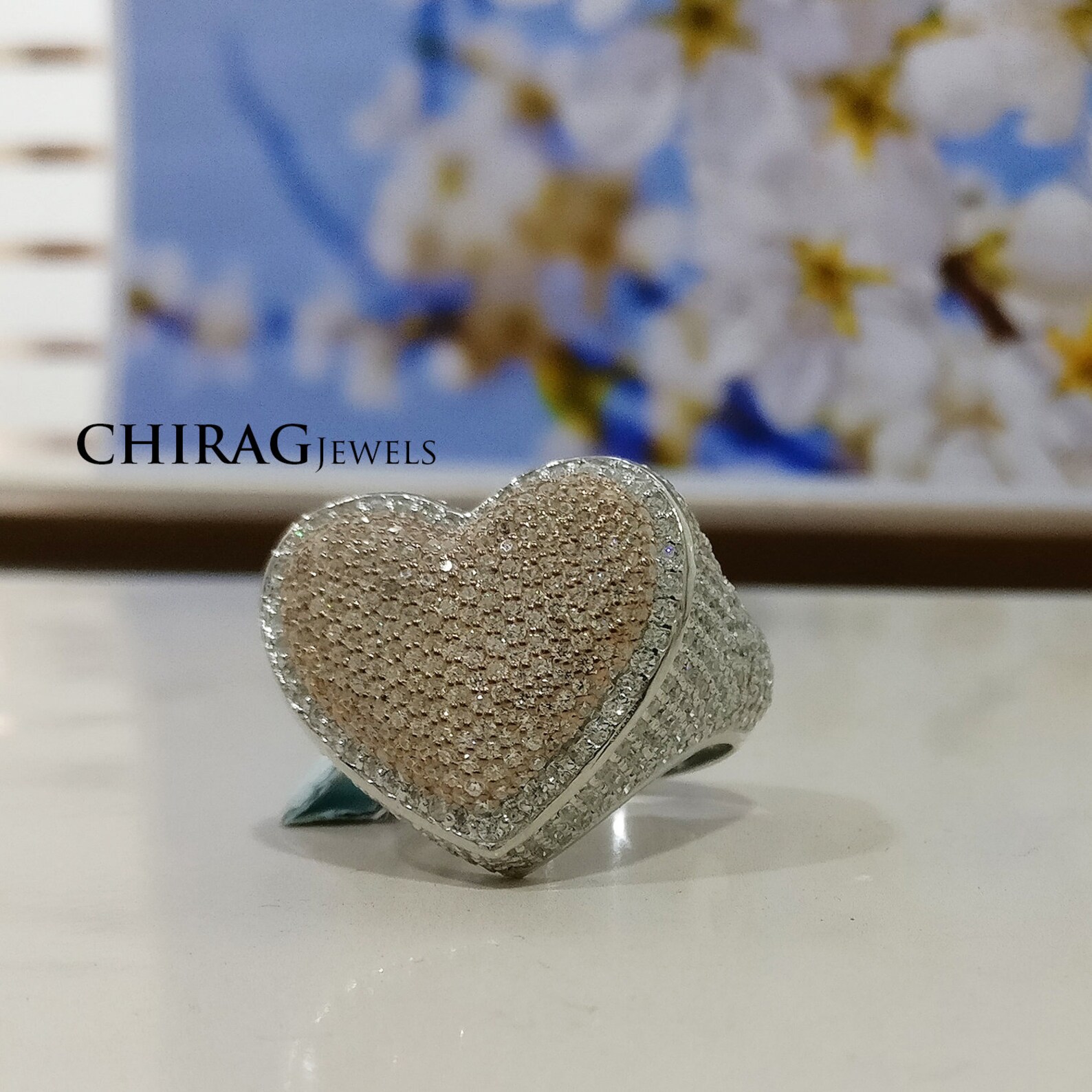 Heart Shaped CZ Women Ring for Valentine Gift Fully Iced Out - Etsy