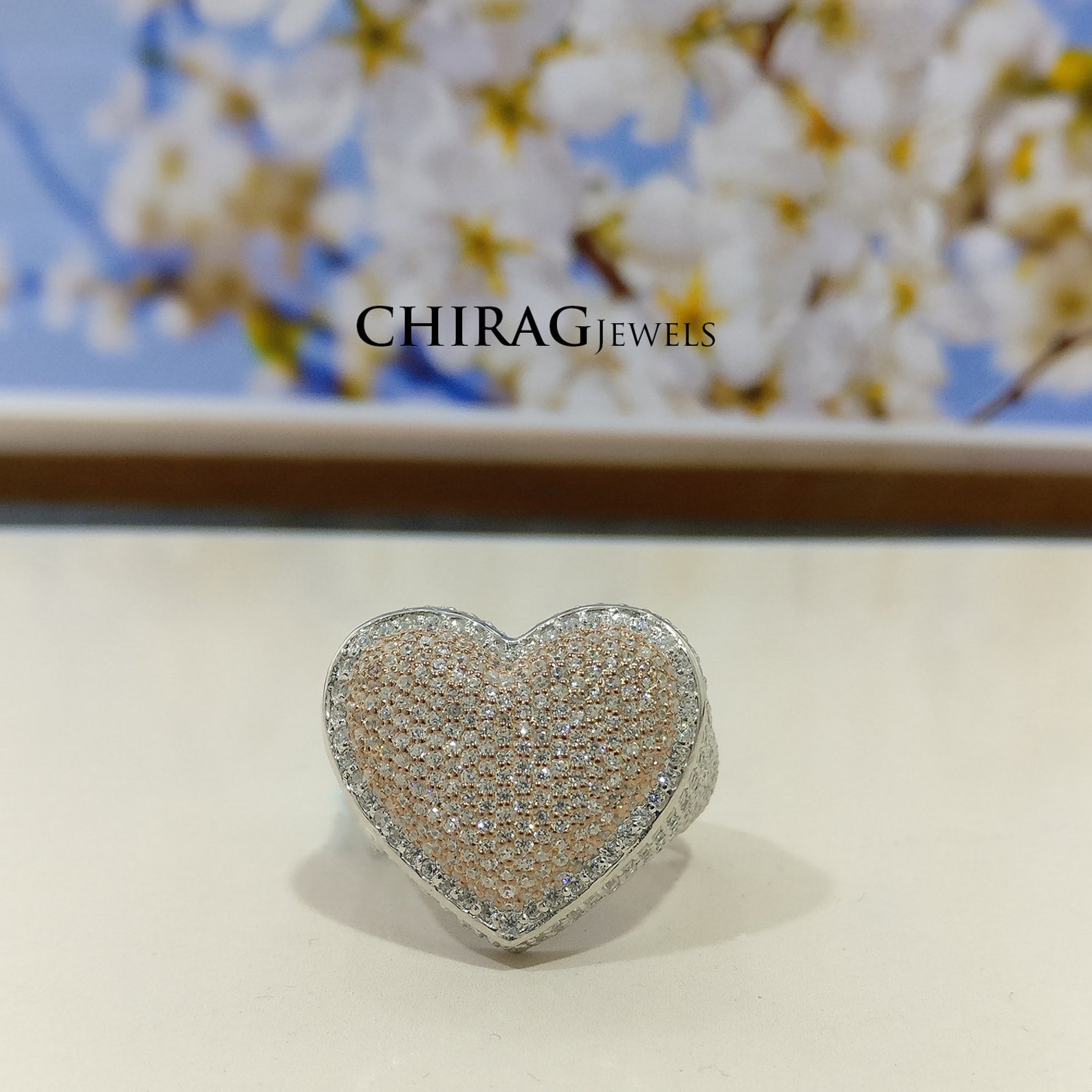 Heart Shaped CZ Women Ring for Valentine Gift Fully Iced Out - Etsy