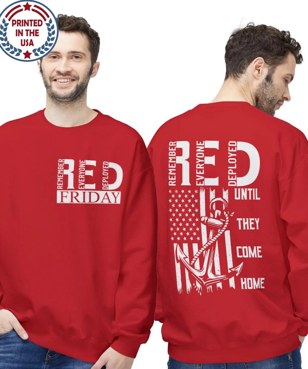 Red Friday Sweatshirt: American Flag, Military Veteran Apparel - Etsy