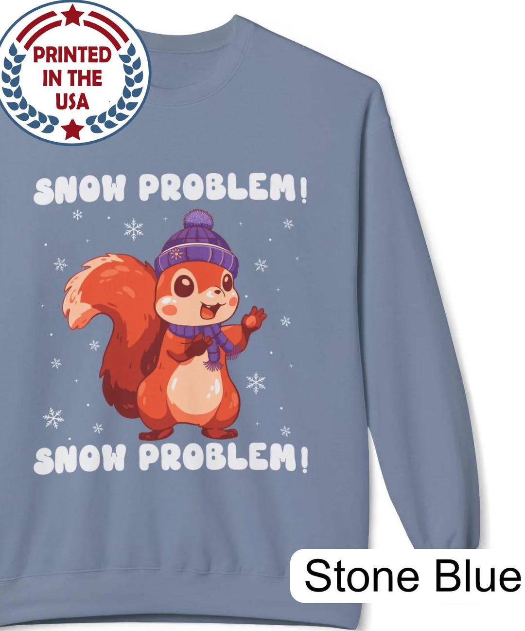 Snow Problem Squirrel Sweatshirt, Cute Winter Squirrel Sweater, Peace ...