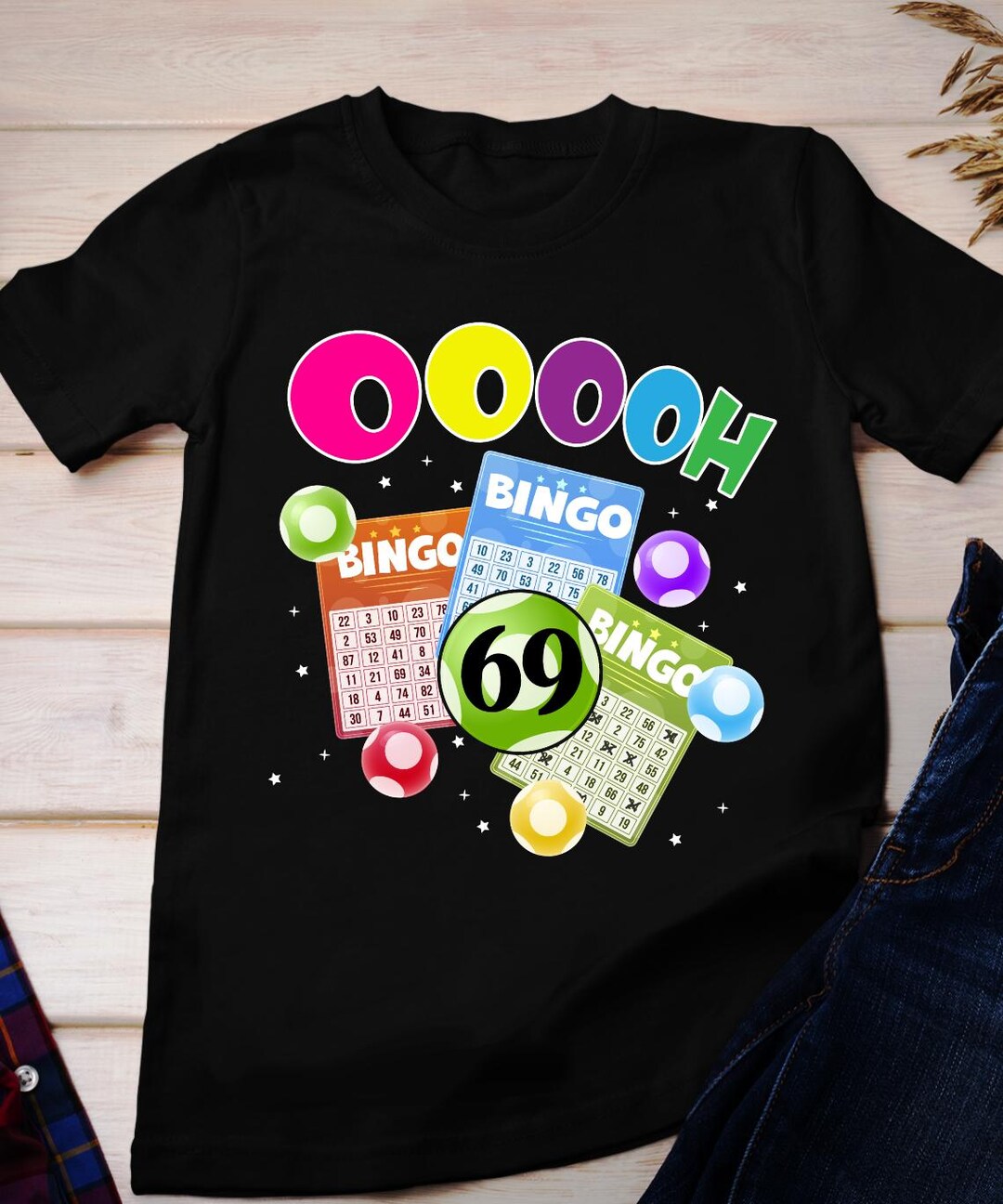 OOOOH Bingo Bingo Bingo 69 Winning Bingo Design T-shirt, Funny Bingo ...