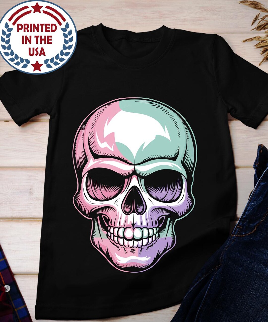 Pastel Goth T-shirt, Skull Scary Pastel Core Shirt, Pastel Purple Goth ...