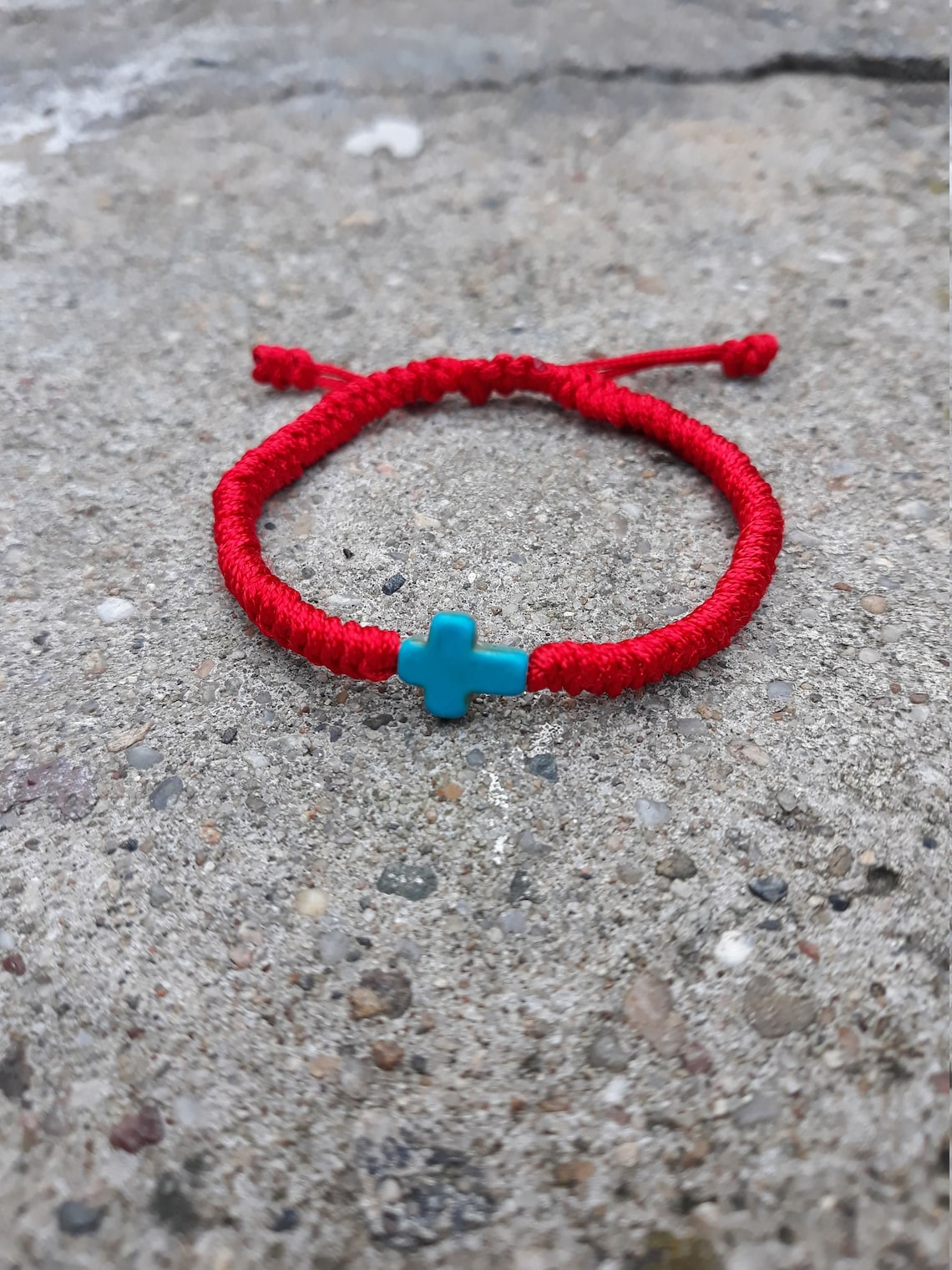 Pulsera tibetana con cruz turquesa Pulsera roja con nudos - Etsy España