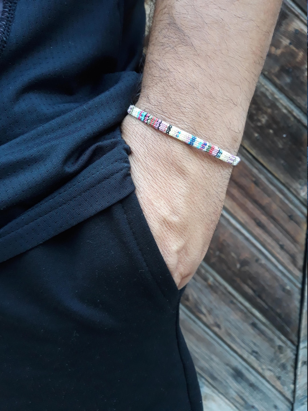 Unisex Polyester Cord Bracelet, Adjustable Sliding Closure - Etsy