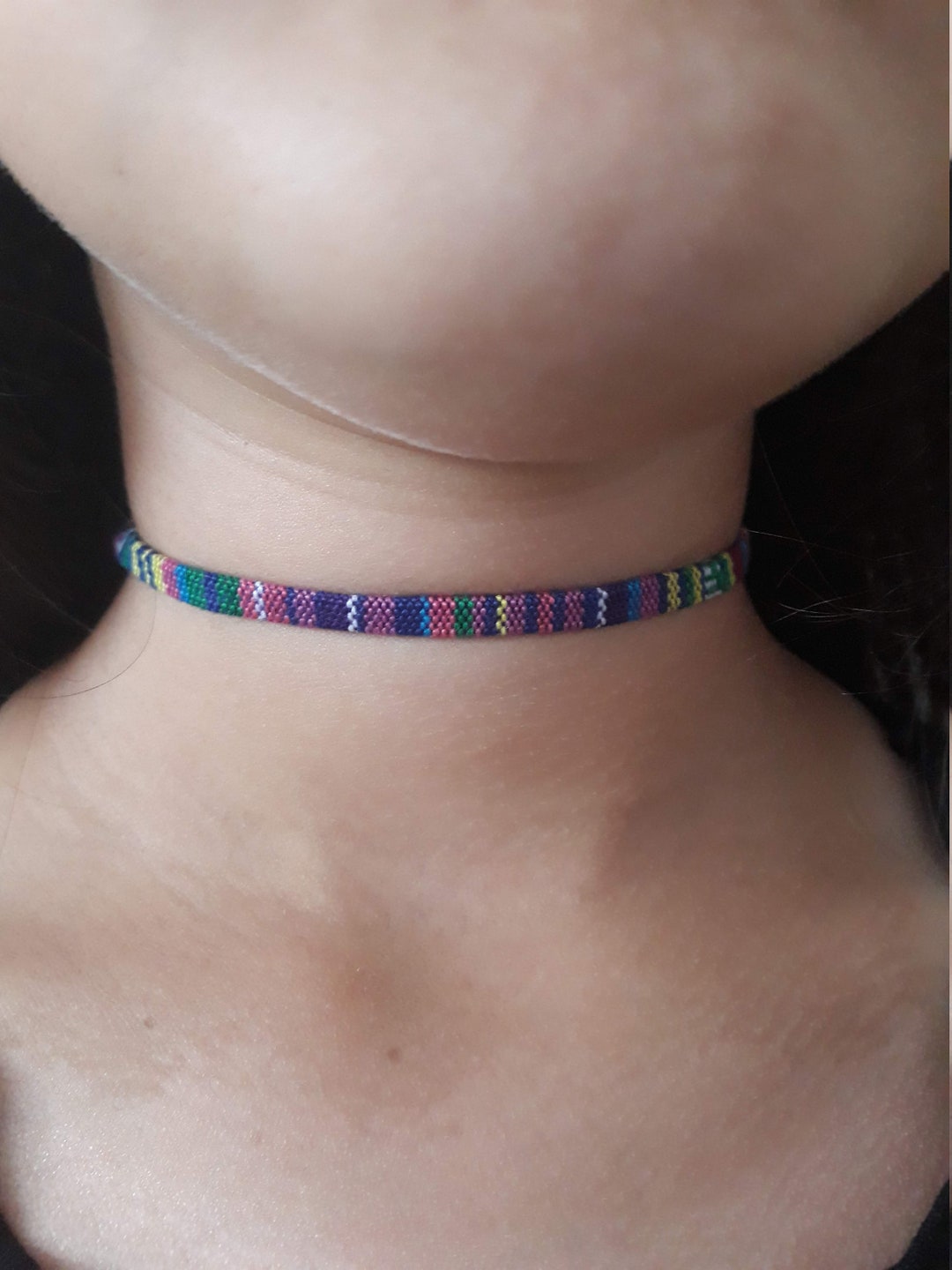 Boho and Hippie Style Choker, Colorful Festival Choker for Women ...