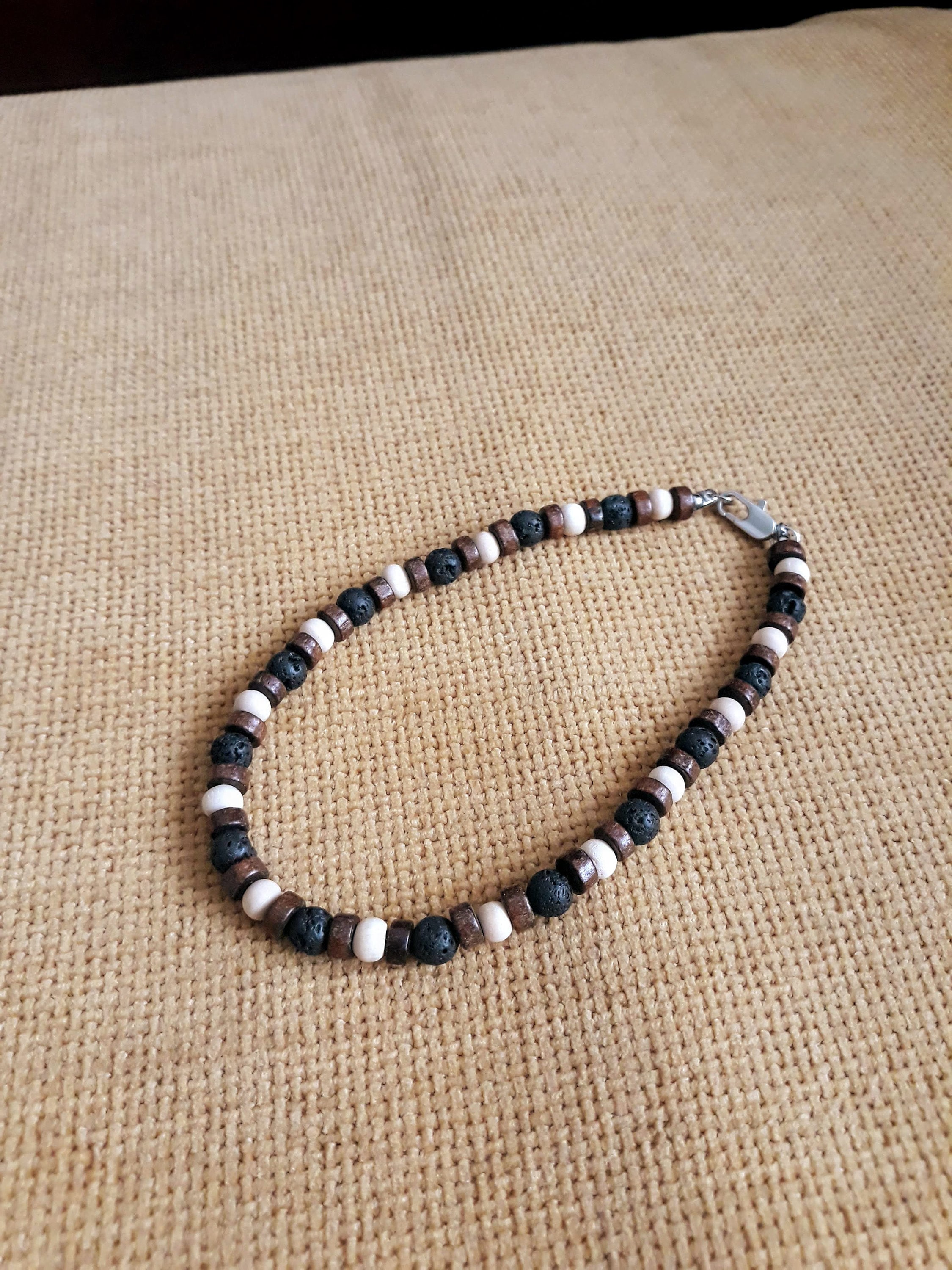 Volcanic Lava Wood Beads Necklace,men's Surfer Style Necklace,choker ...