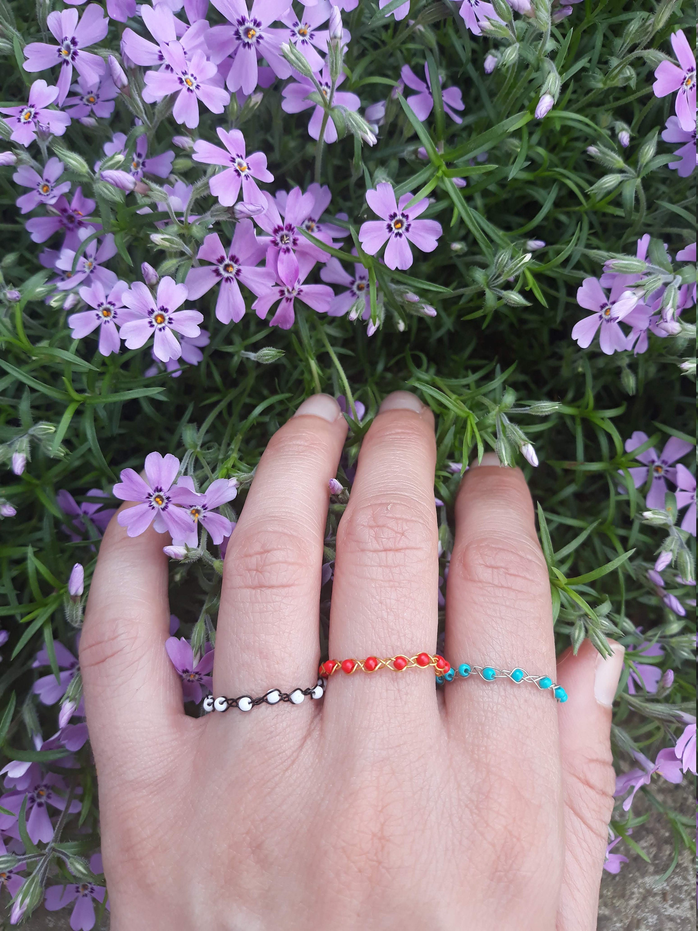 Braided Wire Bead Ring, Custom Handmade Ring - Etsy