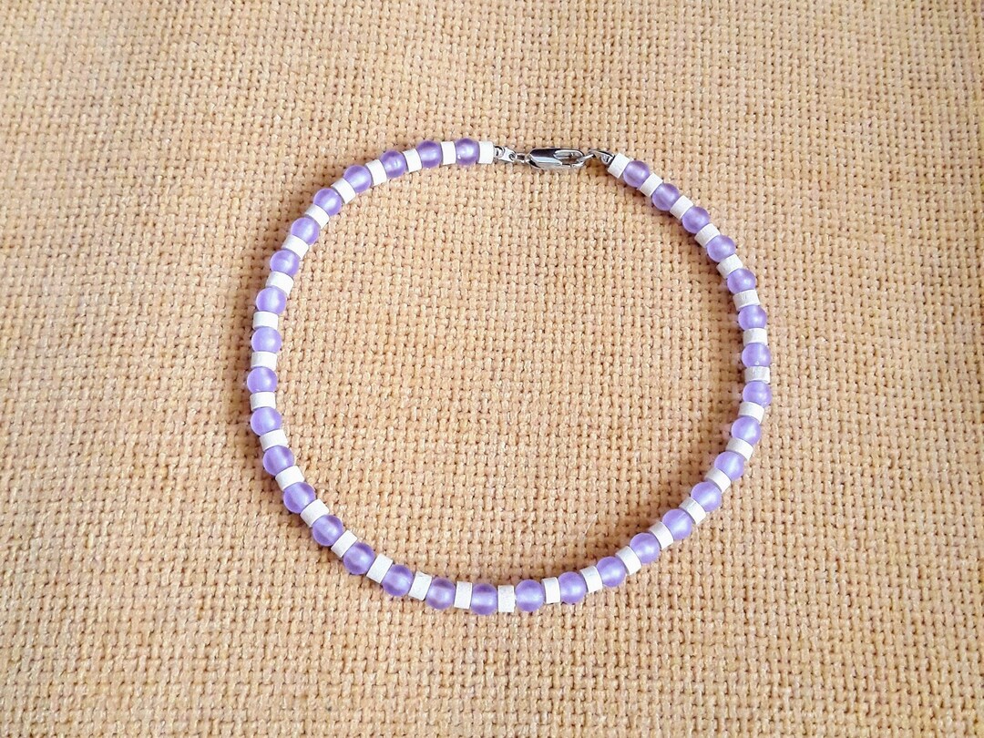 Color Choker for Women and Men,purple Beads Wood Necklace,beach Jewelry ...