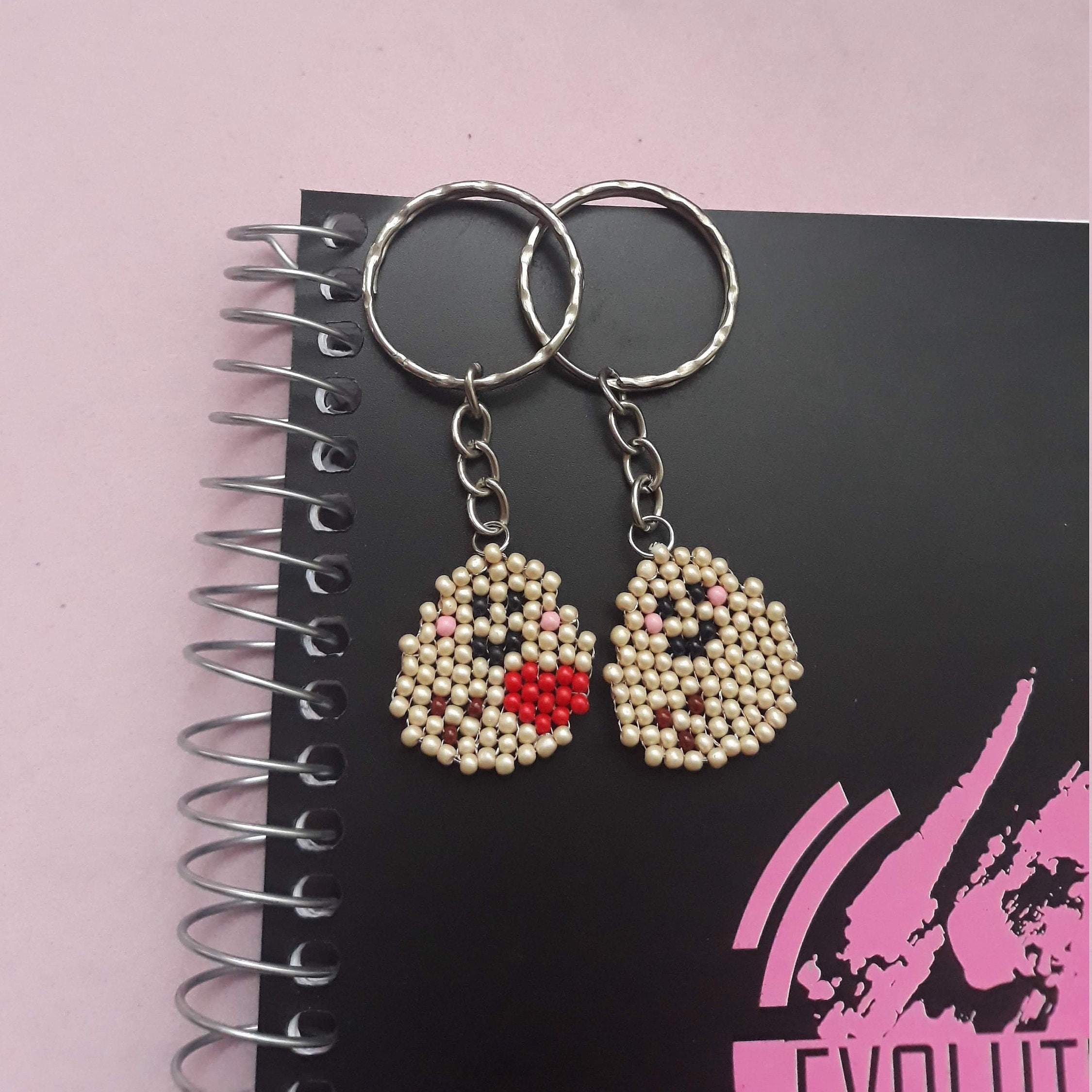 Kawai Potato Keychain, Bead Keychain, Gift for a Loved One, Food ...