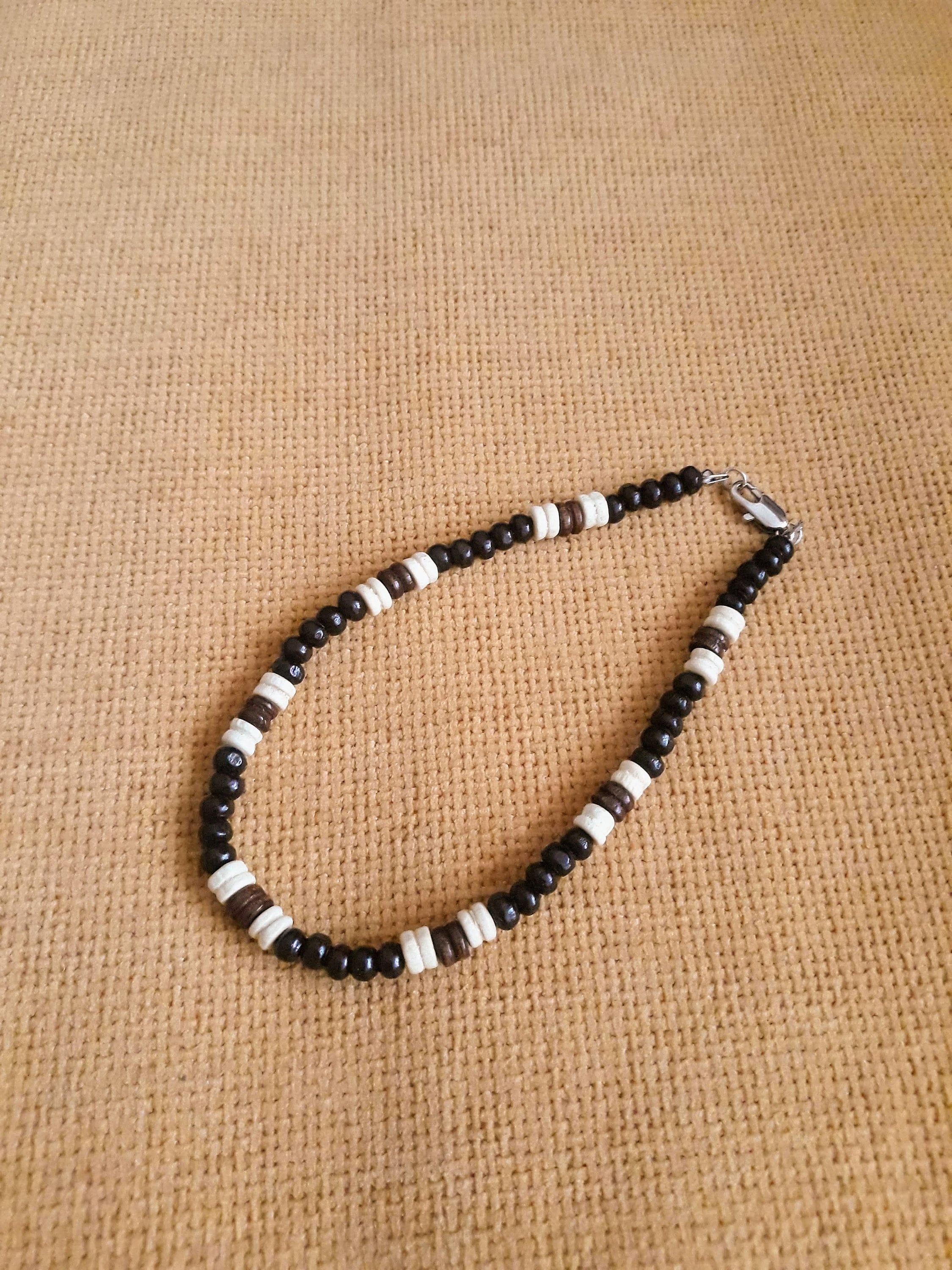 Unisex Wooden Bead Choker, Natural Wood Chip Necklace - Etsy