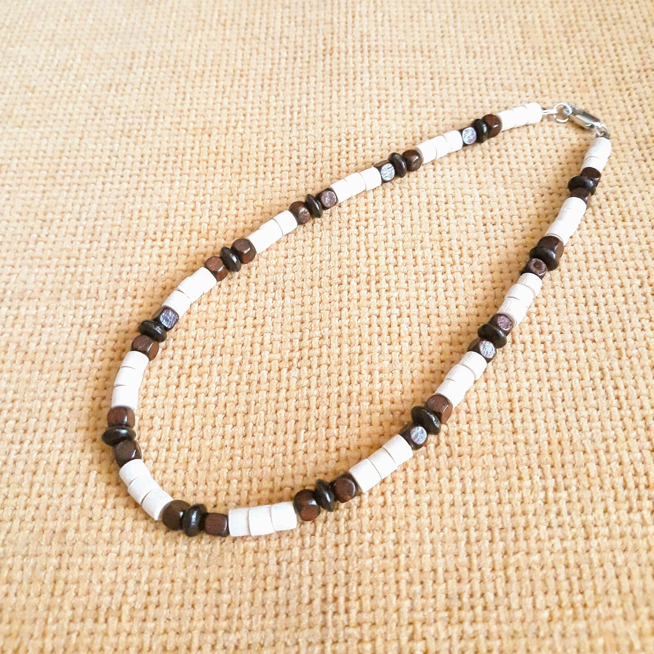 Wooden Bead Surf Necklace, Unisex Choker - Etsy