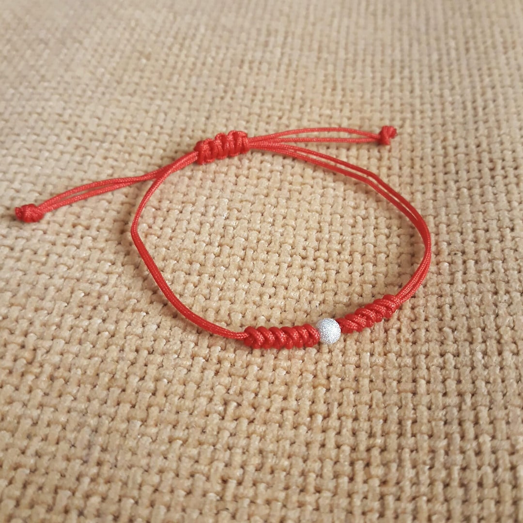 Red Silver Bracelet, 925 Sterling Silver Red Protection Bracelet, Red ...