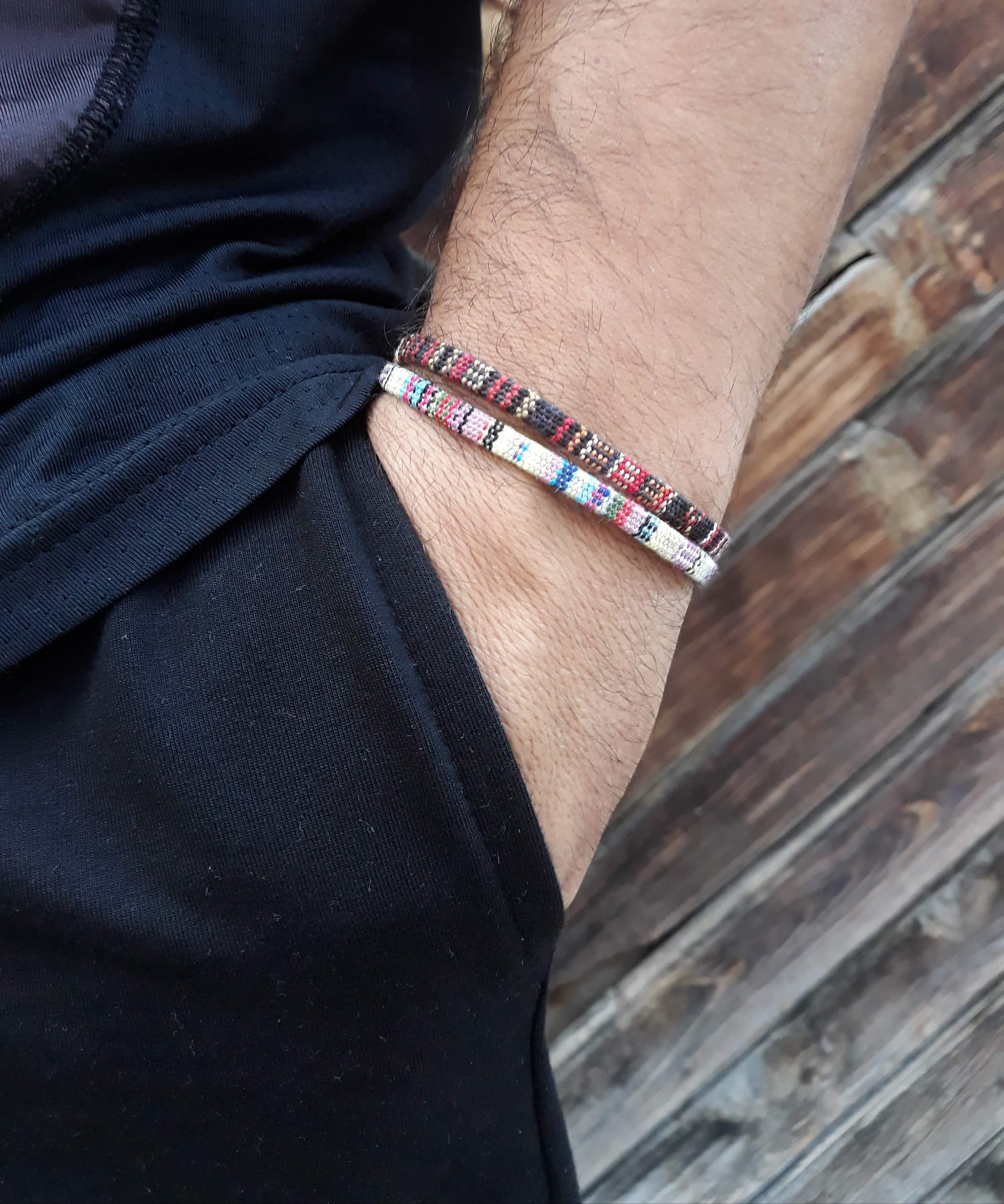 Woven Cotton Cord Bracelet Set, Wrist/ankle, Beach Jewelry - Etsy