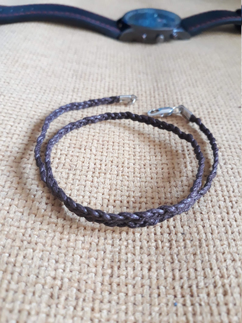 Men's Choker Brown Wax Cord Choker Braided Choker Gift - Etsy