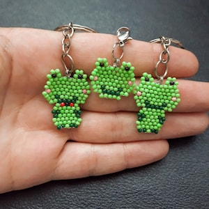 Lot Keychains "frog Family", Colored Bead Frogs, Frog Keychains, Family ...