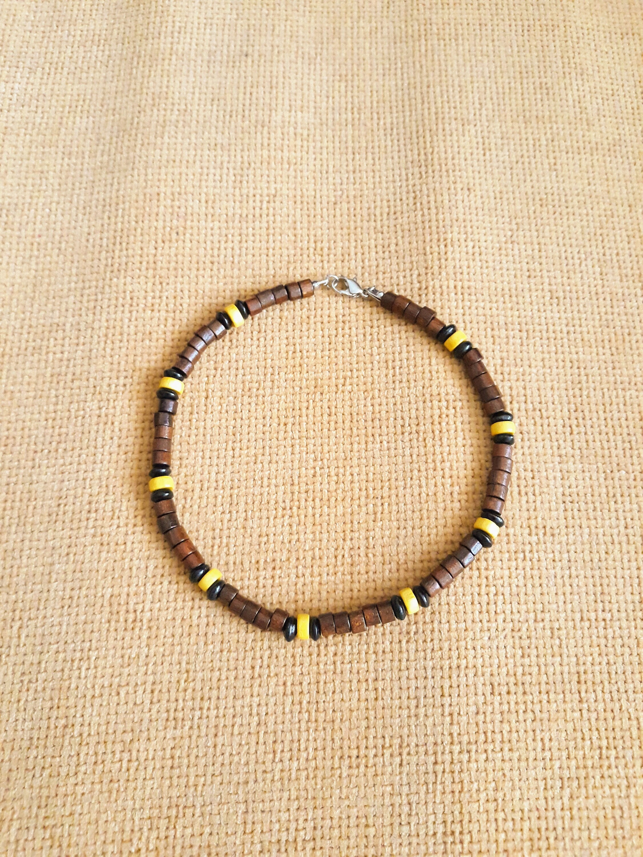 Men's Wooden Necklace, Brown Wooden Choker for Boys, Wooden Jewelry for ...