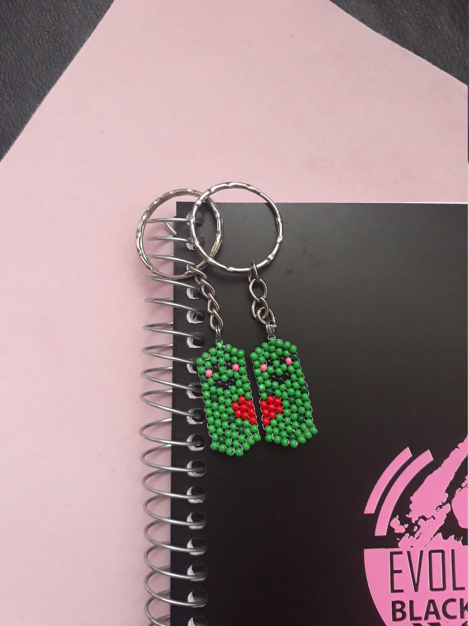 Kawaii Pickles Keychain Set, Heart Charm Keychains, Handmade Pickled ...