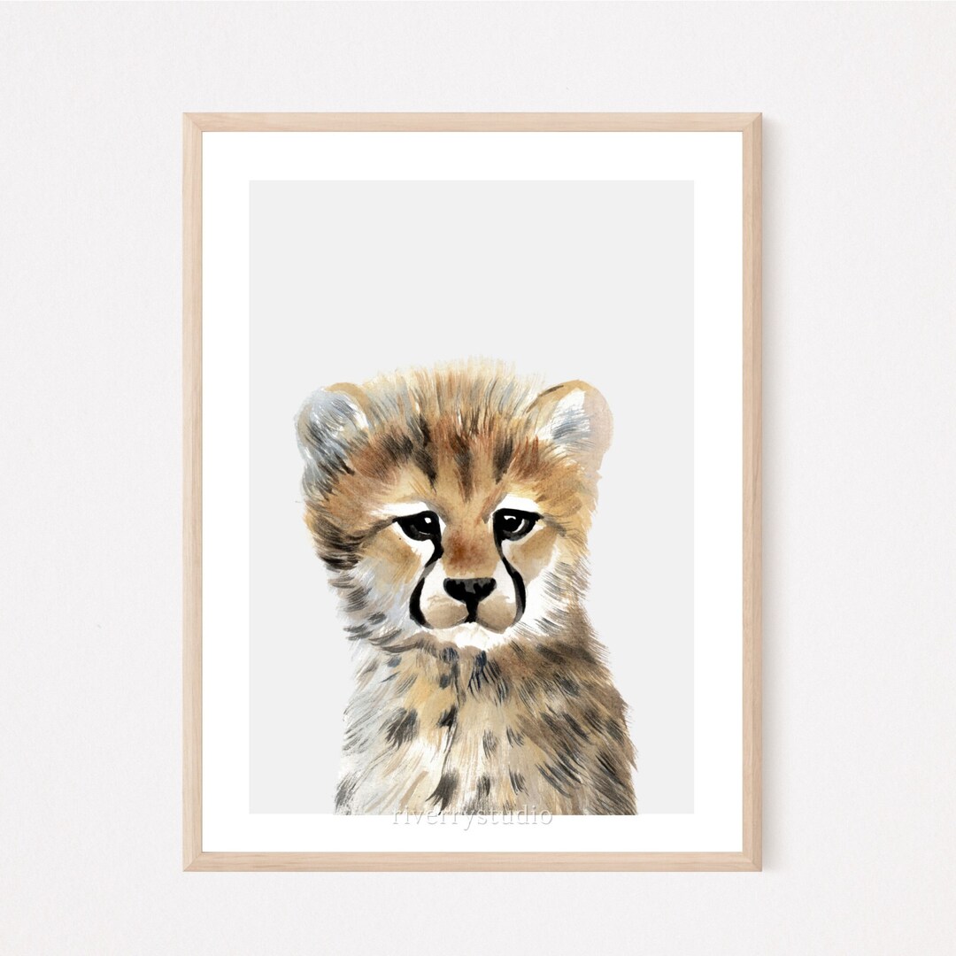 Watercolor Baby Leopard Painting Printable File, Nursery Wall Art Decor ...