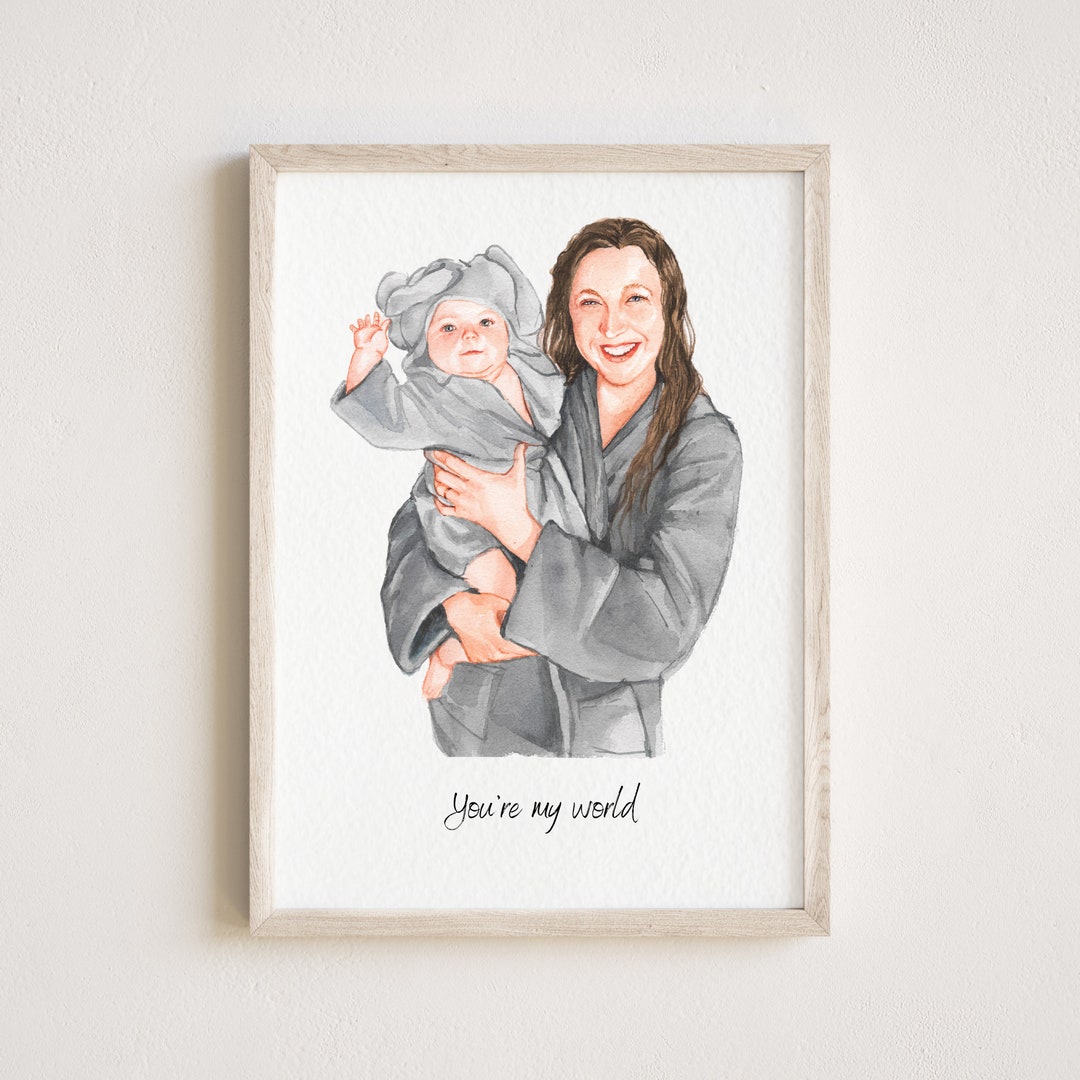 Mother's Day Gift, Family Portrait, Custom Painting for Her, Custom ...