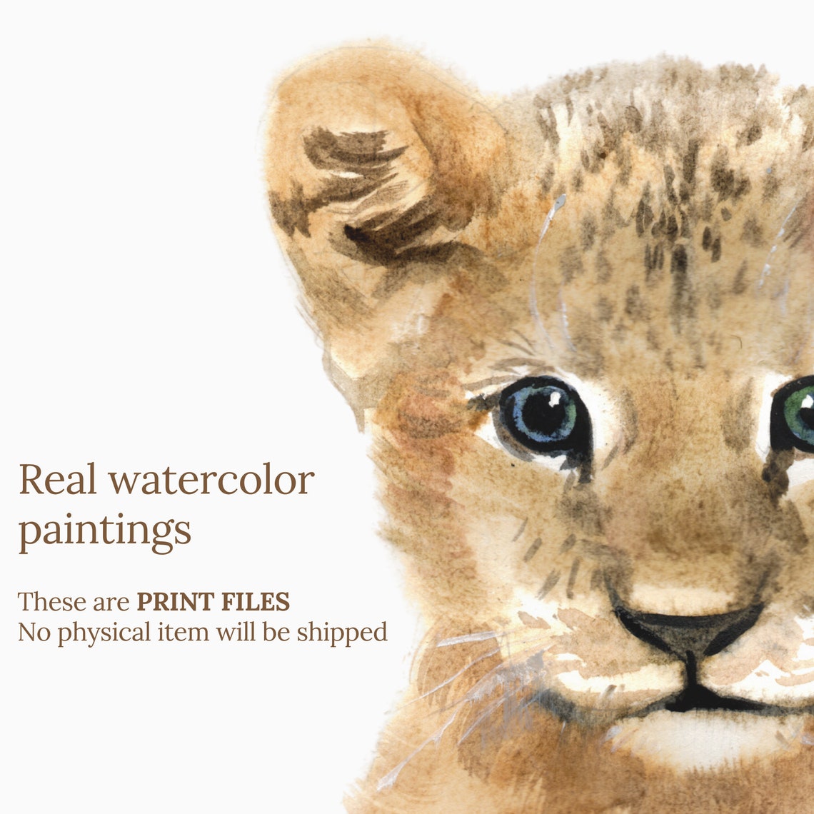 Nursery Prints 6 Safari Animals Bundle Watercolor Nursery - Etsy