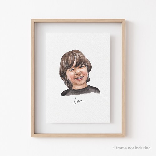 Custom Watercolor Portrait Hand Painted From Photo Gift - Etsy