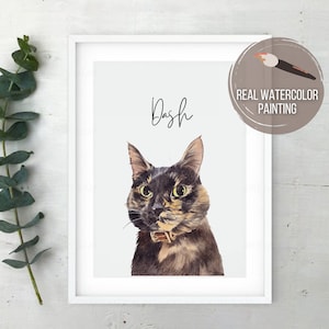Custom Watercolor Cat Portrait From Photo, Pet Memorial Gift - Etsy