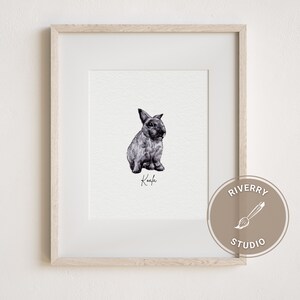 Mini Custom Watercolor Rabbit Portrait, Rabbit Portraits From Photos ...