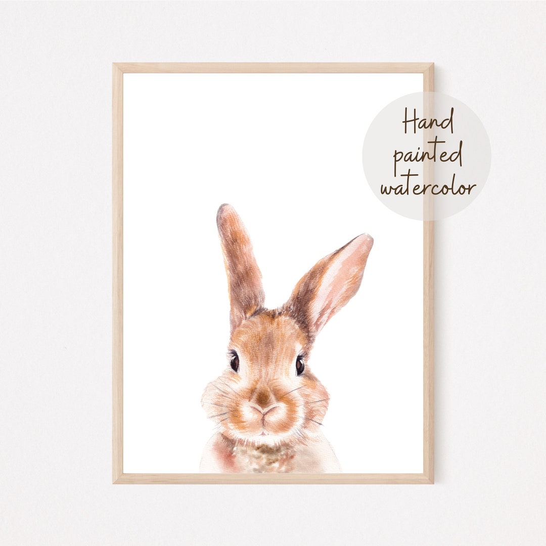 Bunny Watercolor Printable Wall Art, Nursery Wall Decor, Watercolor ...