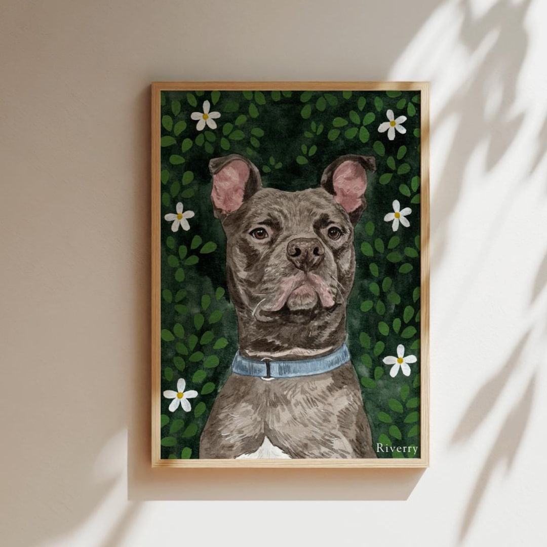Custom Watercolor Pet Portrait Print, Dog Portraits From Photo, Pet ...
