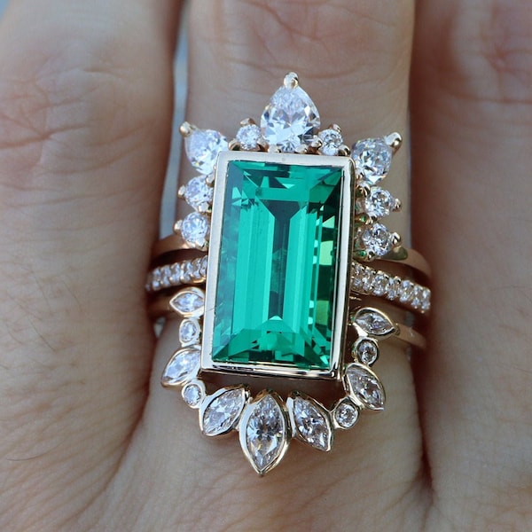Rectangle Emerald - Etsy