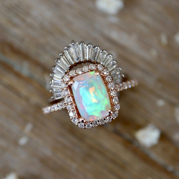 Rectangle Opal Ring - Etsy