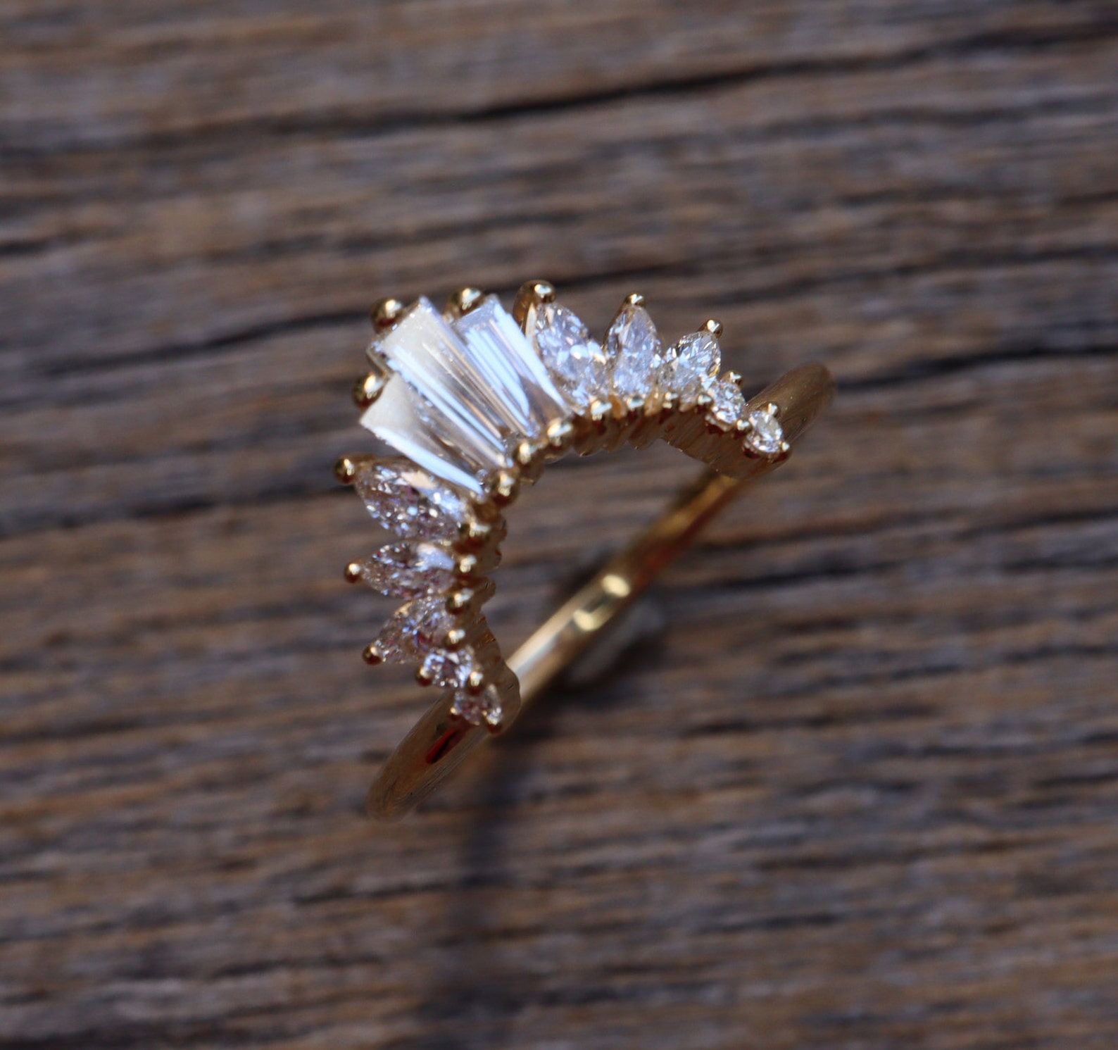 Genuine Diamond Wedding Contour Band- Natural Diamond Deco Band ...