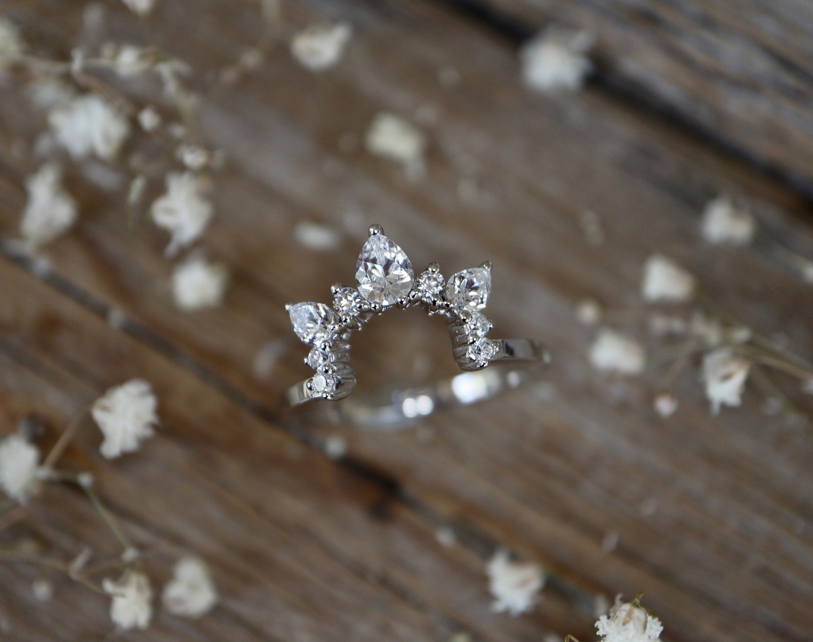 Square Shaped Curved Wedding Band Contour Teardrop Simulant - Etsy