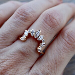 Square Shaped Curved Wedding Band Contour Marquise Simulant - Etsy