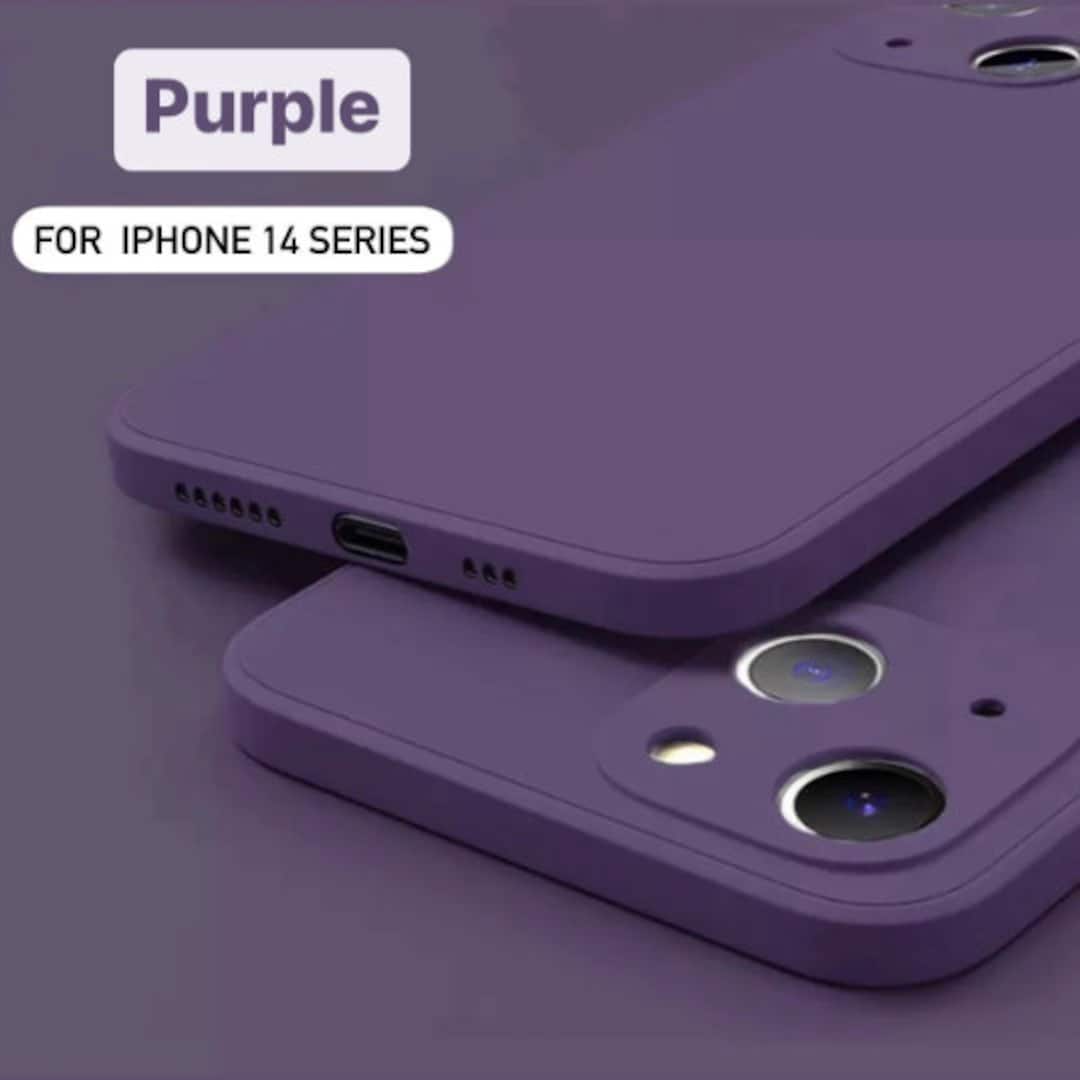 Dark Purple iPhone 15 Series 9 Solid Color Liquid Silicone - Etsy