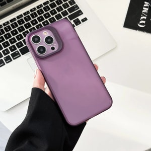 Retro Winter Warm Wine Red Solid Color Transparent Phone Case for ...