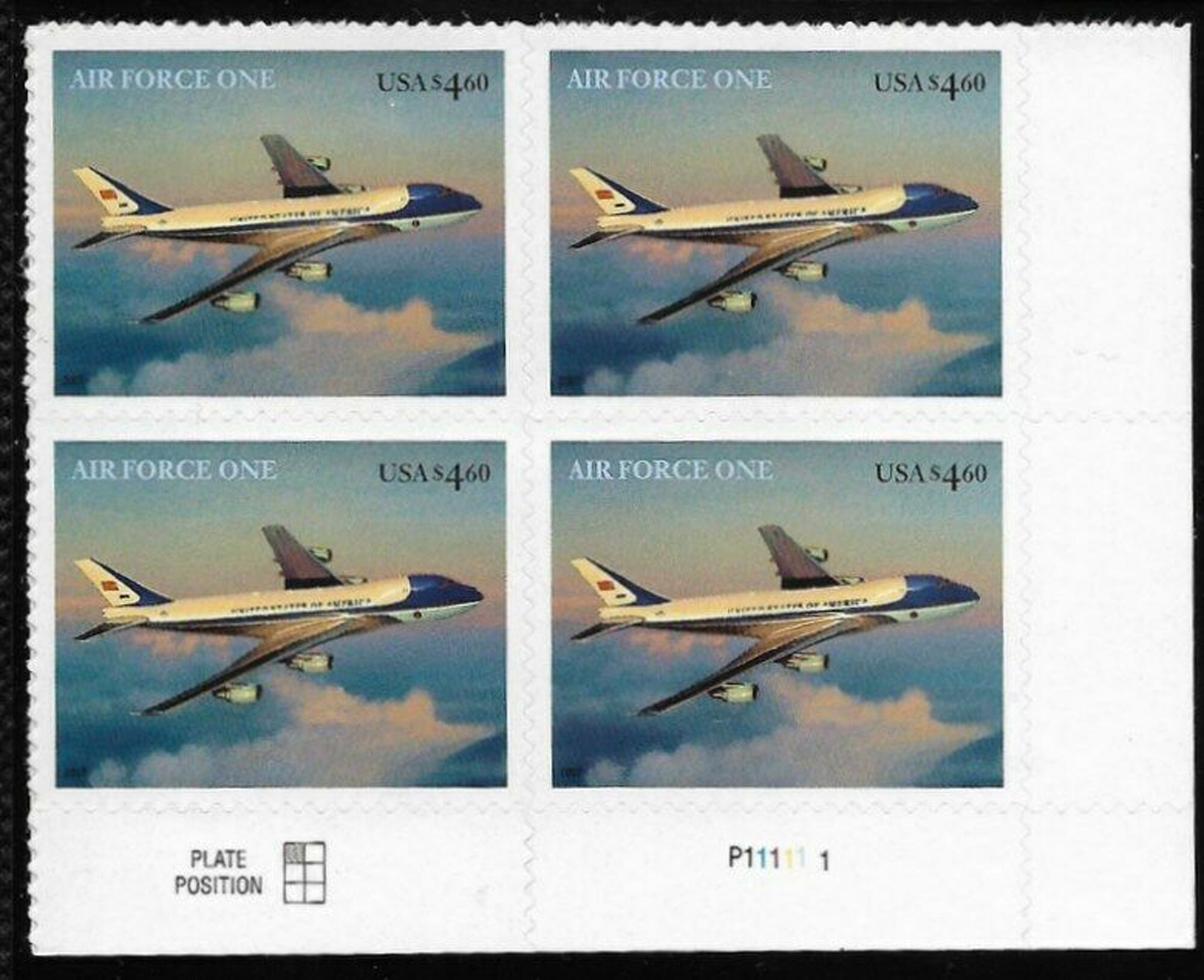 Air Force One 4.60 Priority Mail Postage Stamp Scott 4144 Postage ...