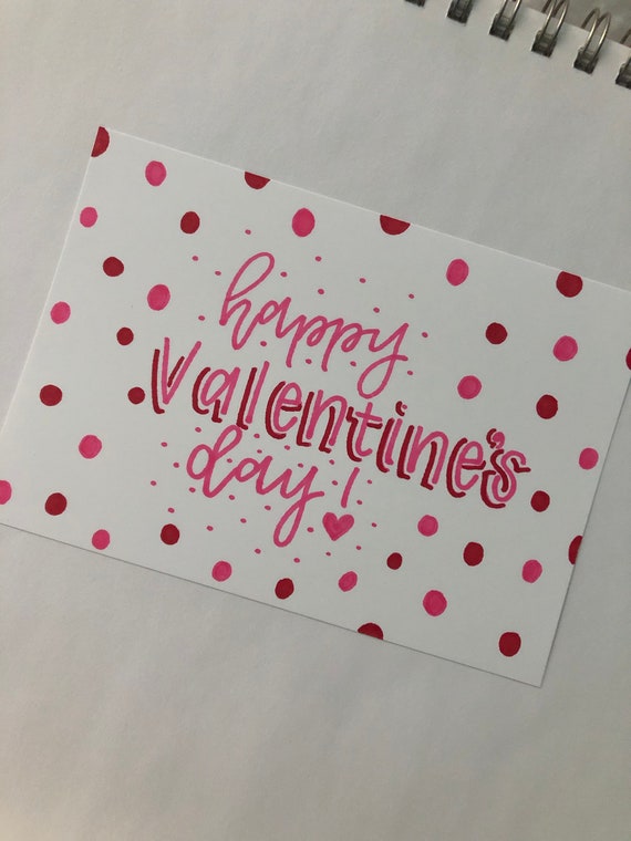 Hand Lettered Valentine's Day Card | Etsy