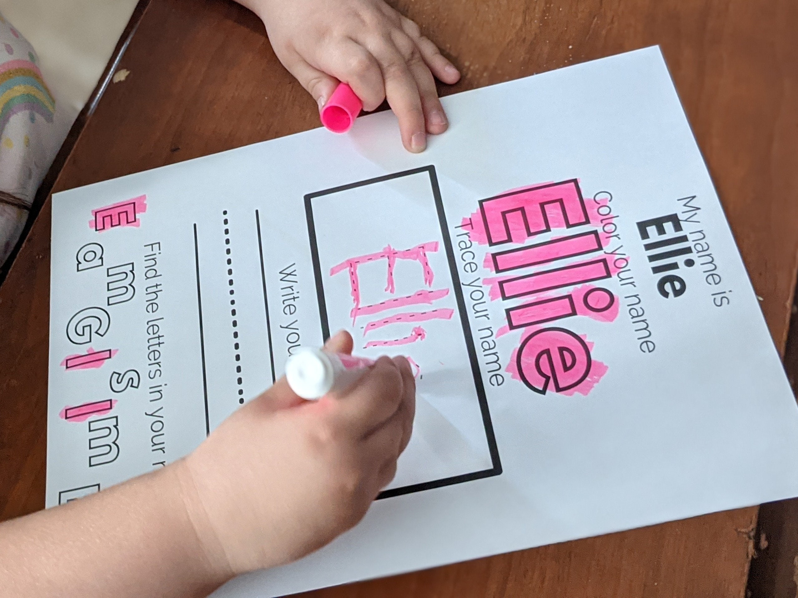 Custom Name Writing Worksheet - Etsy