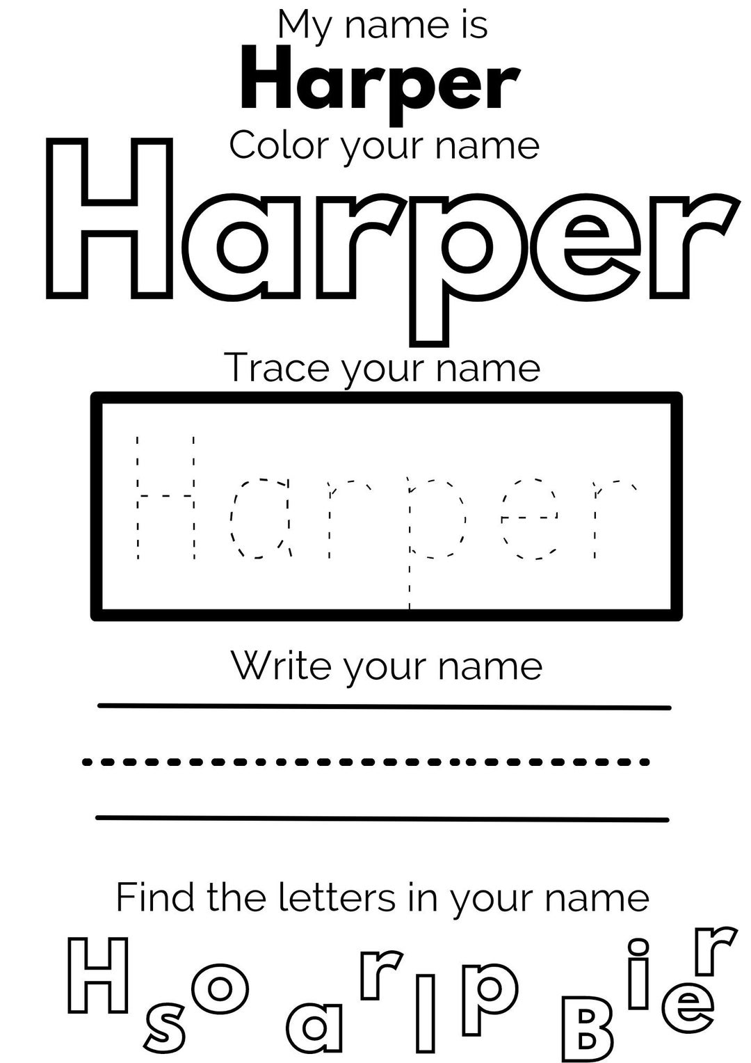 Custom Name Writing Worksheet Etsy Custom Name Writing Worksheet Etsy
