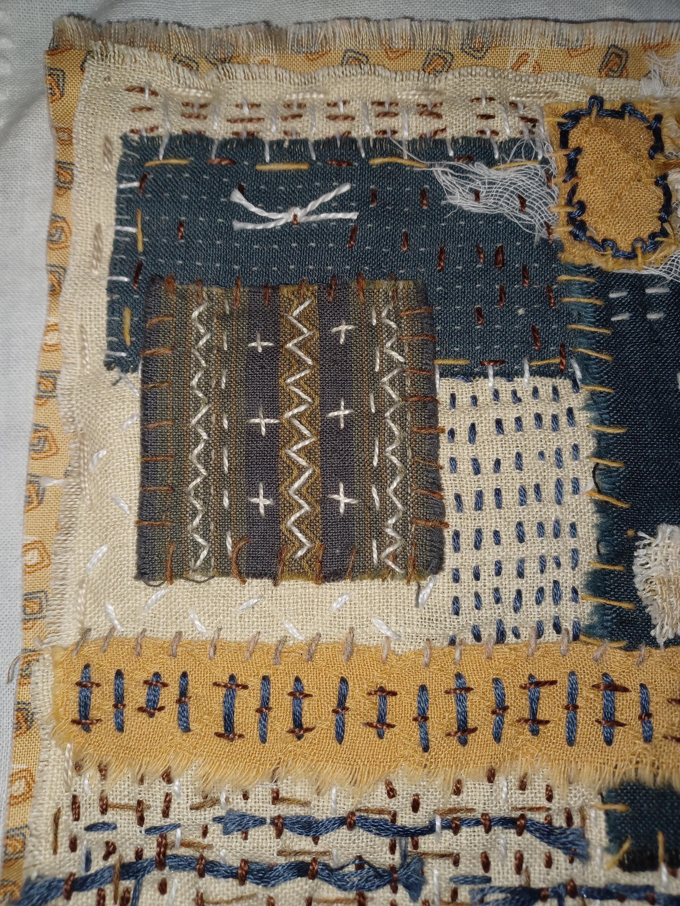 Textile Art (in Blue & Gold) - Etsy