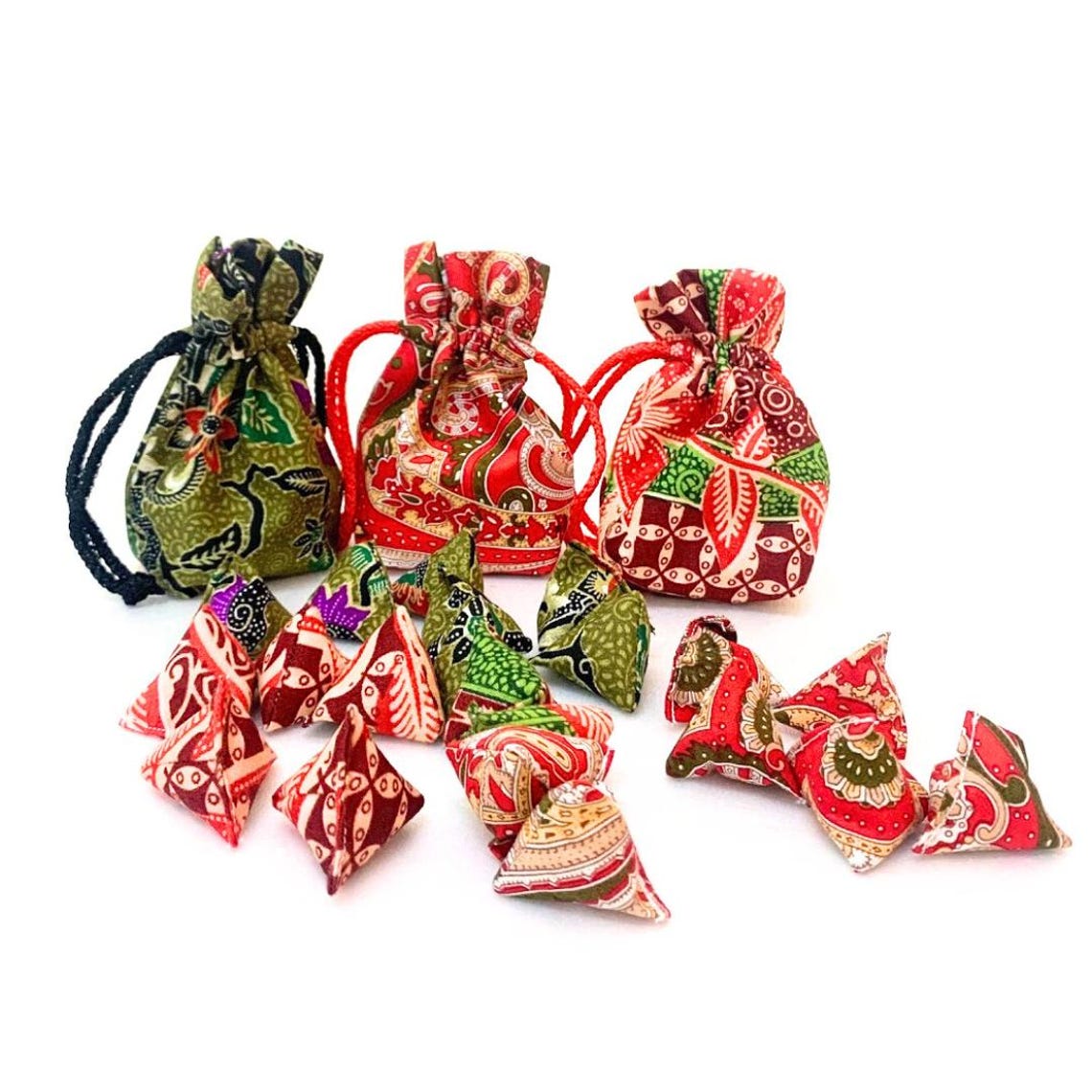 Handmade Batik Five Stones Batu Seremban Game: Malaysian Traditional ...