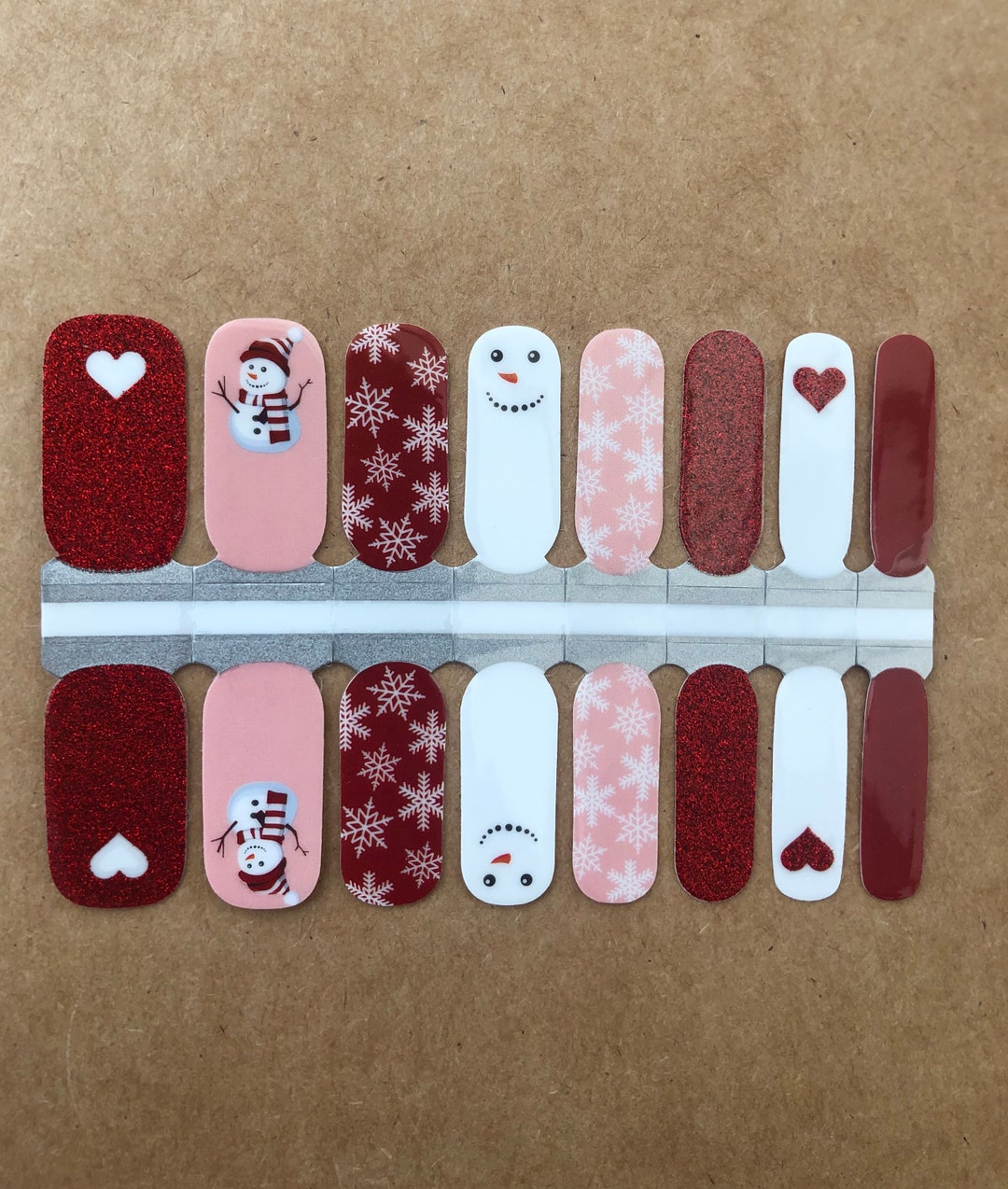 Let It Snow Nail Wrap | Christmas Nails | Autumn Nails | Overlay Nail ...