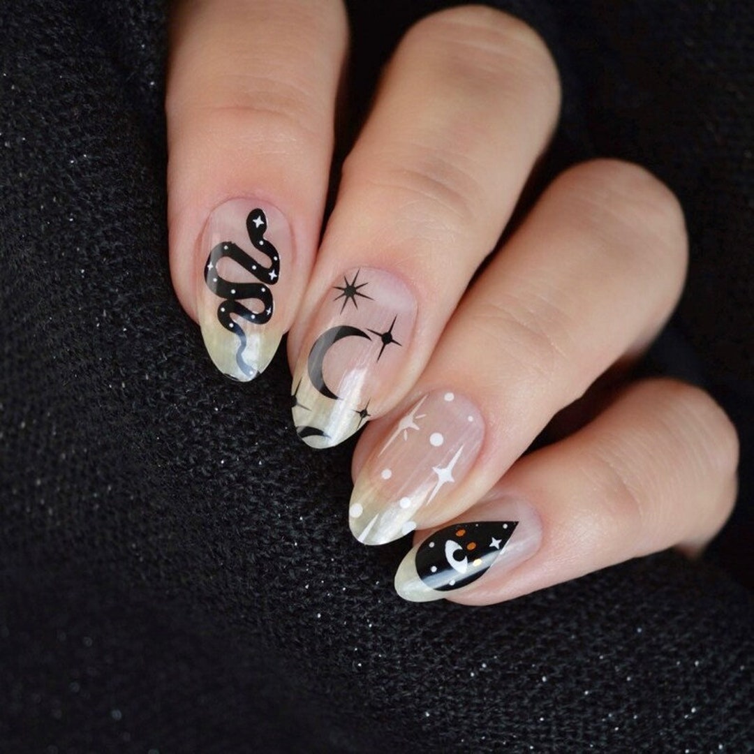 Snake Star Nail Wrap Halloween Nails Autumn Nails Overlay Nail Nail ...