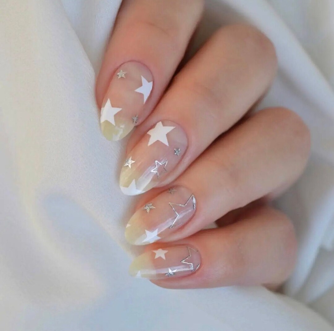 Silver Star Nail Wrap Christmas Nails Holiday Nails Fall Nails Nail ...