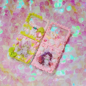 Anime Themed Phone Case, Samsung Z Flip Phone Case, Custom Decoden ...