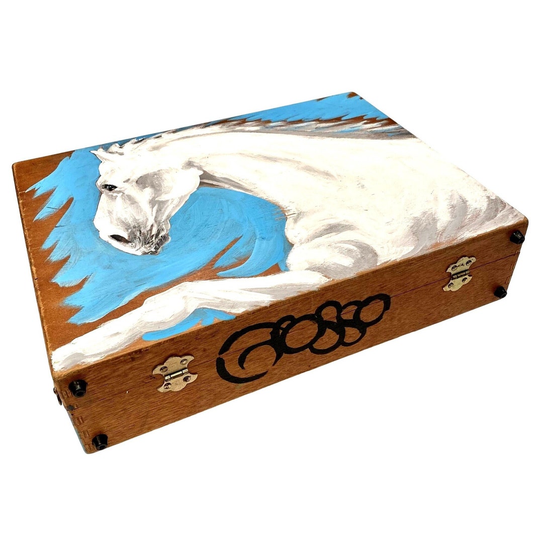 Vintage Wood Art Box; Briefcase, Hand Painted Original Art, Unique ...