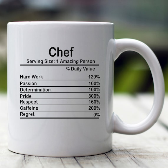 Personalized Chef Nutrition Facts Mug Nutrition Facts Custom - Etsy