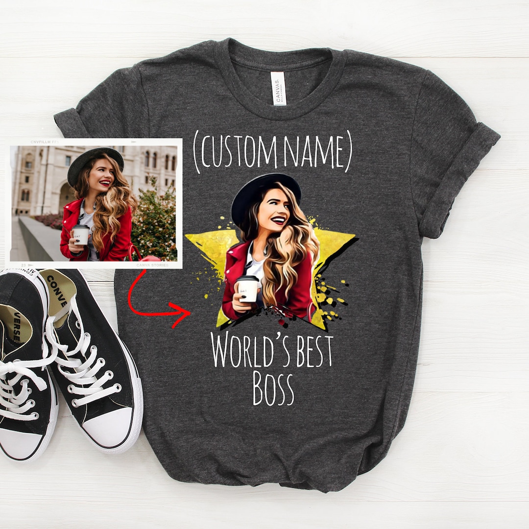 Personalized Boss Shirt, Custom Photo Shirt, Boss Cartoonized Shirt ...